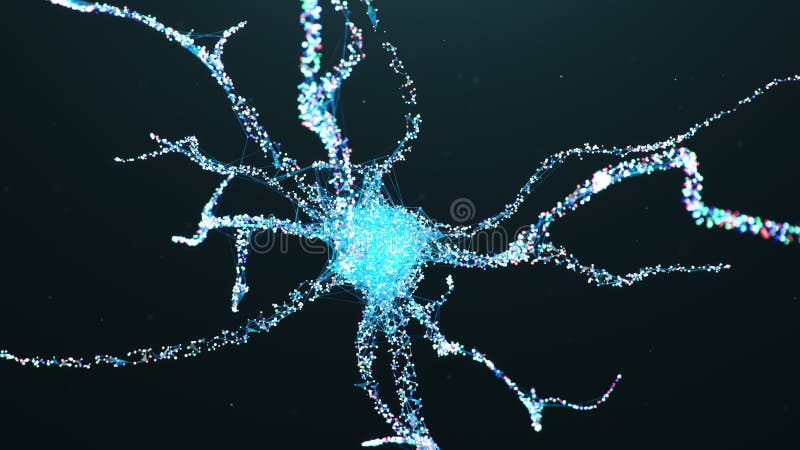 Artificial Intelligence in Brain. AI Neuron Cells Sending Electrical ...