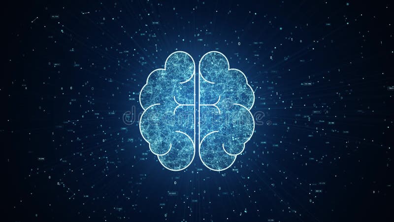 Artificial Intelligence Brain Animation, Big Data Flow Analysis, Deep ...