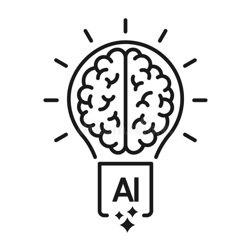 Artificial Intelligence Brain Bulb Ai Technology Creative Idea Vector ...