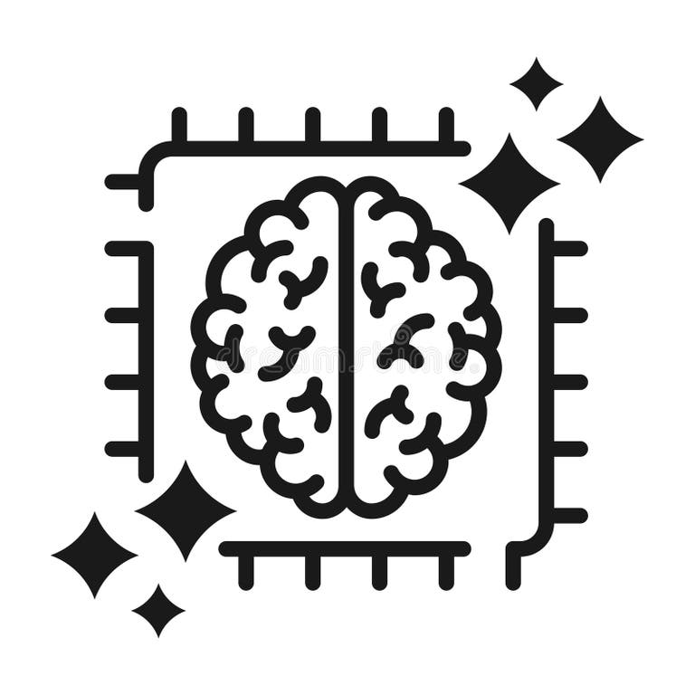 Ai Processor Chip Icon Artificial Intelligence Technology Stock ...