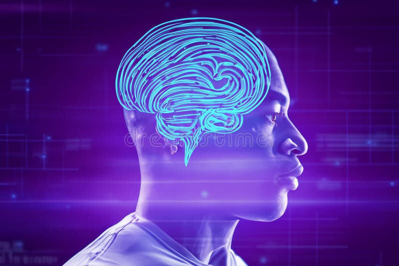 Innovative Representation of AI Brain and Human Face. AI Content ...