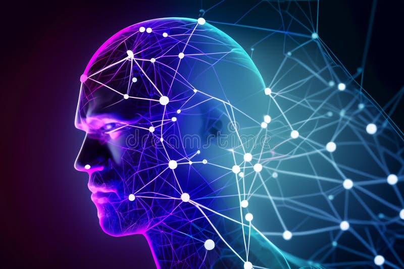 Innovative Representation of AI Brain and Human Face. AI Content ...