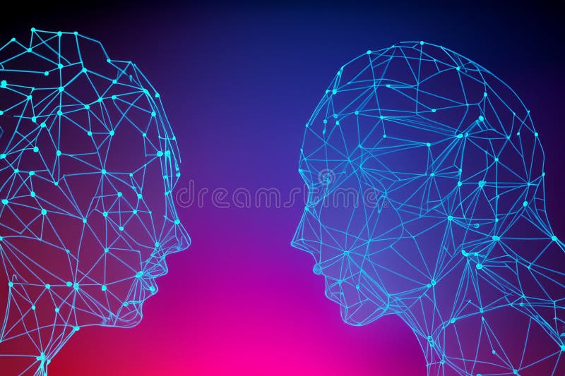 Innovative Representation of AI Brain and Human Face. AI Content ...