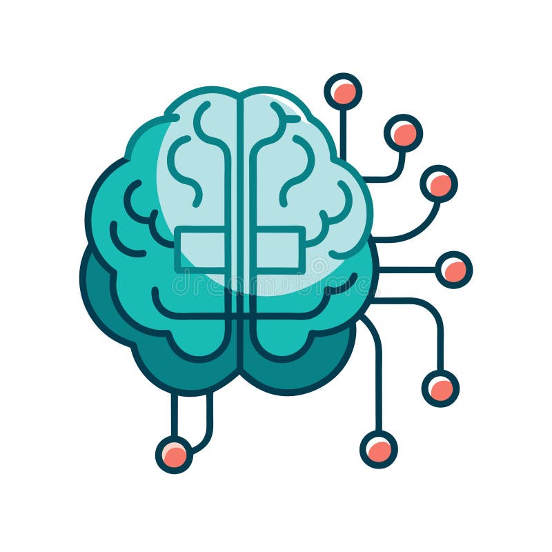 Artificial Intelligence Brain Connection Icon - Smart Technology and ...