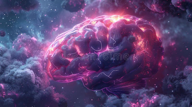 Artificial Intelligence Brain in Cosmic Space - Generative Ai Stock ...