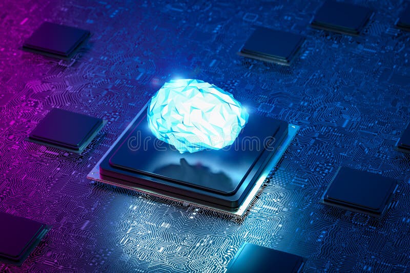 Colorful Artificial Intelligence Brain Futuristic Circuit Background ...