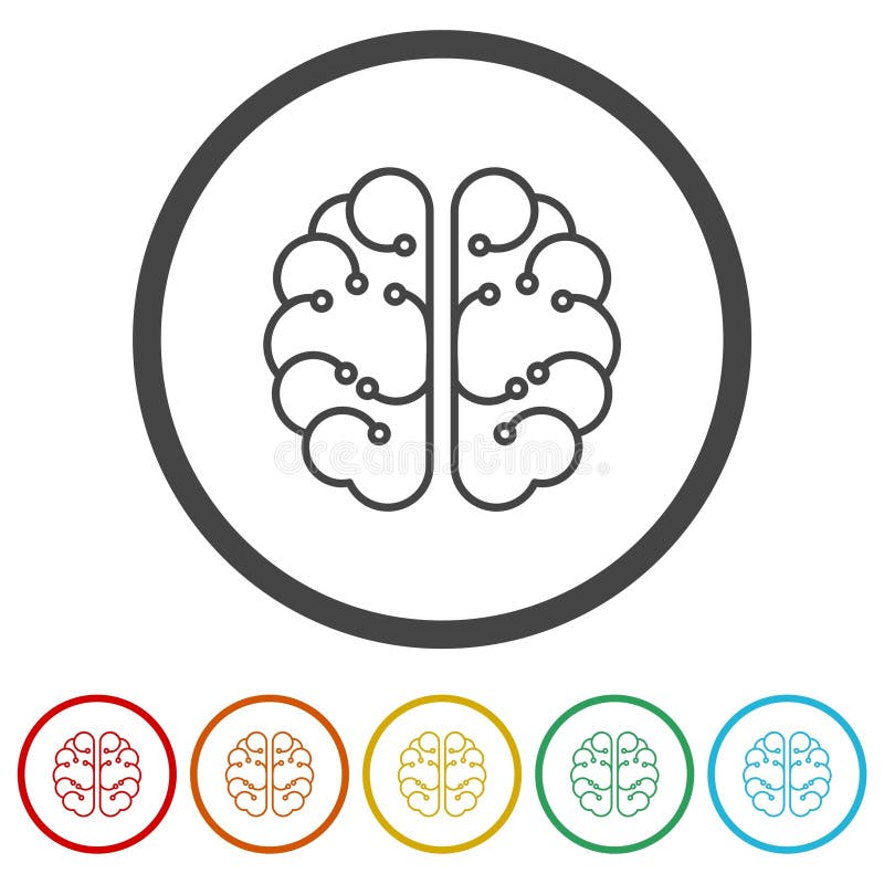 Artificial Intelligence Brain Icon. Set Icons in Color Circle Buttons ... Artificial Intelligence Brain Icon. Set Icons in Color Circle Buttons ...