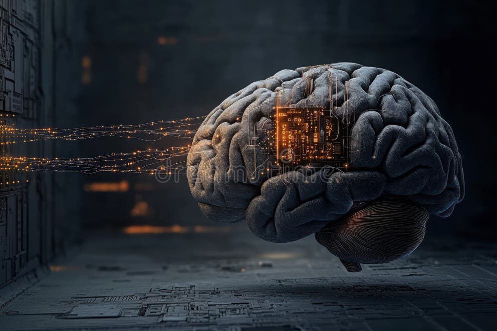 Artificial Intelligence Brain Illustrating Advanced Digital Technology ...