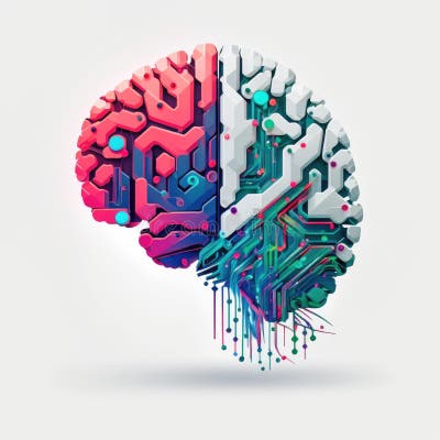 Artificial Intelligence Brain Logo with Connections Multi Color ...