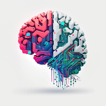 Artificial Intelligence Brain Logo with Connections Multi Color ...