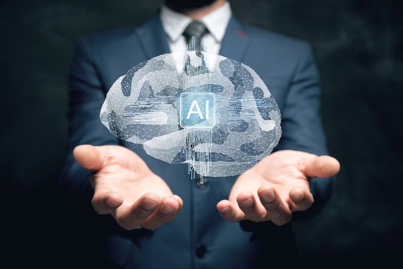 Artificial Intelligence in the Brain Stock Photo - Image of science ...