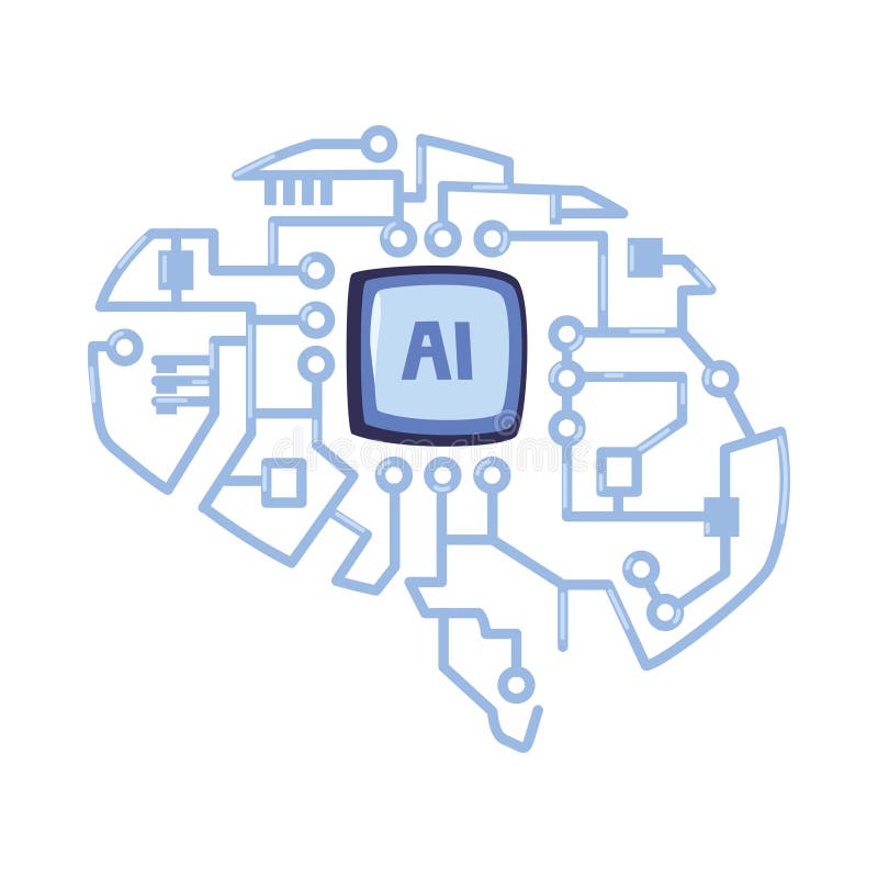 Artificial Intelligence Brain Neural Network Stock Illustration - Illustration of connection ...