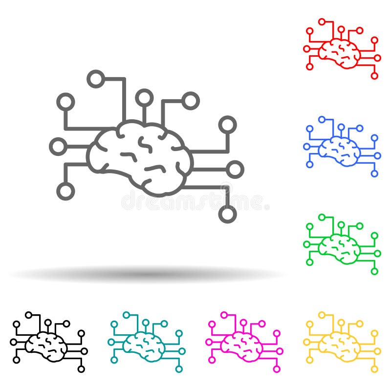 Artificial Intelligence Icons Red Stock Illustrations – 192 Artificial ...