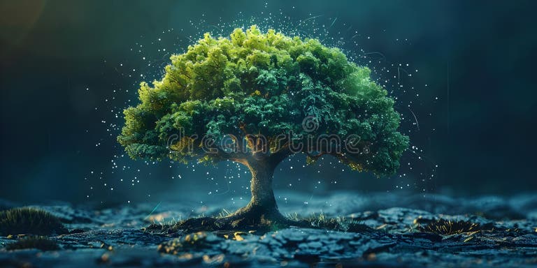 Artificial Intelligence Brain Network Depicted As Vibrant Tree of ...