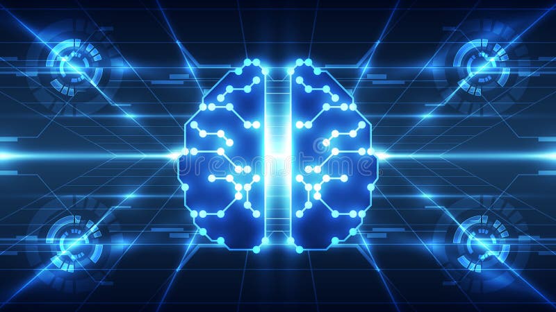 Artificial Intelligence Brain and Neural Network Background: Digital ...