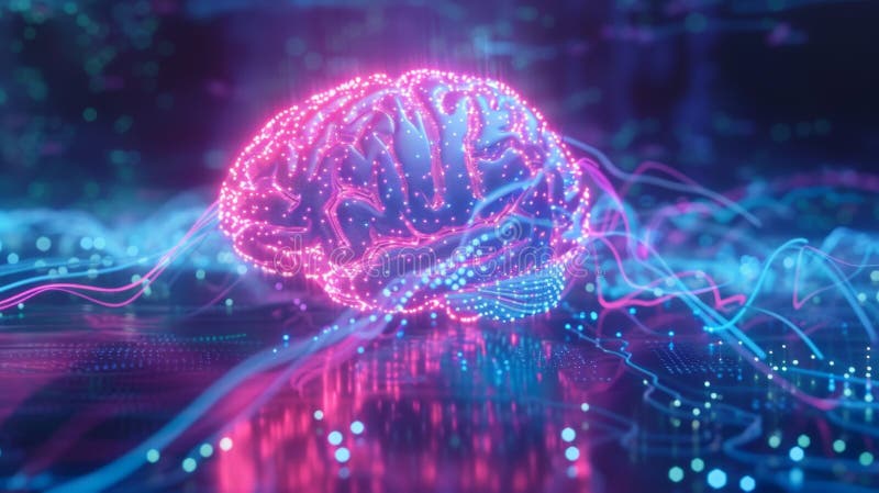 Artificial Intelligence Brain with Neural Network Connections ...