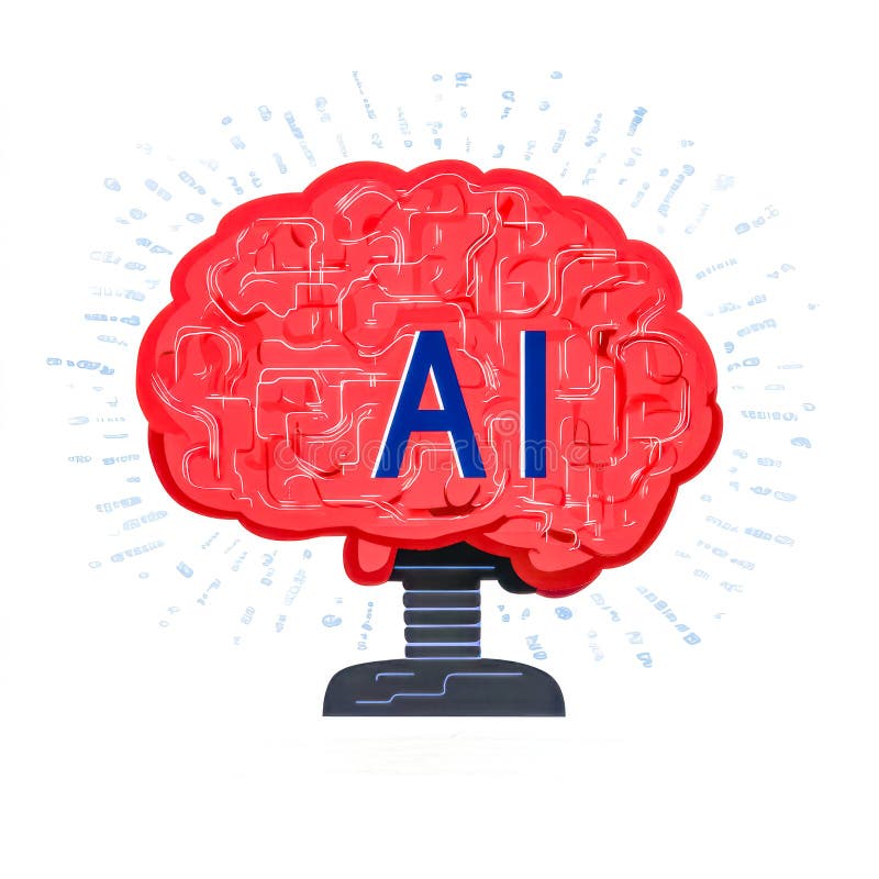 Artificial Intelligence Brain Powering Future Technologies Stock Photo ...
