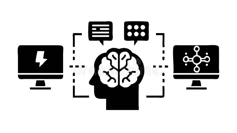 Artificial Intelligence Brain, Symbolizing Machine Learning and Cognition, Vector Design ...