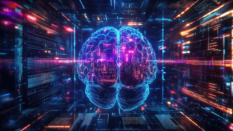 Vast Artificial Intelligence System Processing Information Stock Photos ...