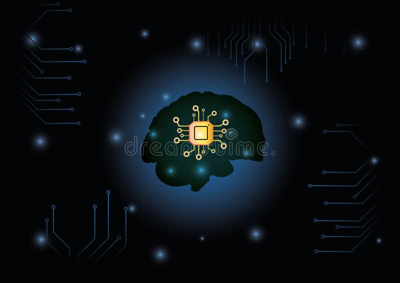 Artificial Intelligence Brain. Vector Illustration of Artificial ...