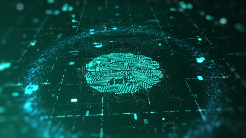 Artificial Intelligence and Brainstorm Concept. 3D Render Brain Animation, Data Mining, Deep ...