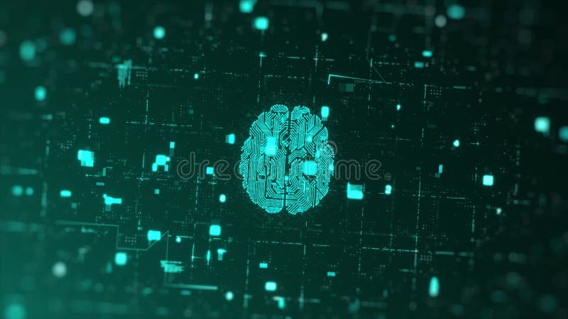 Artificial Intelligence and Brainstorm Concept. 3D Render Brain Animation, Data Mining, Deep ...