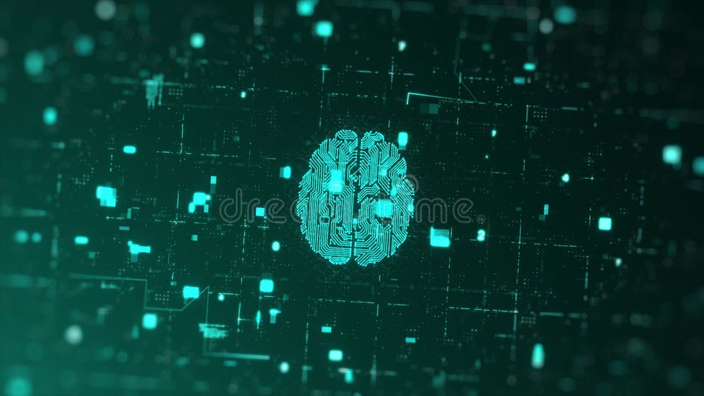 Artificial Intelligence and Brainstorm Concept. 3D Render Brain Animation, Data Mining, Deep ...