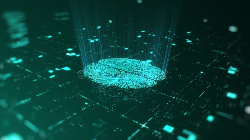 Artificial Intelligence and Brainstorm Concept. 3D Render Brain Animation, Data Mining, Deep ...