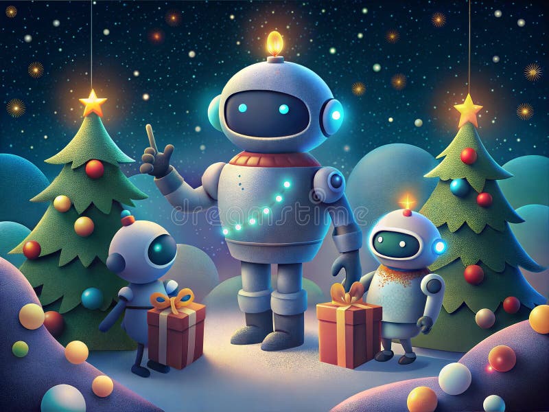 Artificial Intelligence Celebrate Christmas Stock Illustration ...