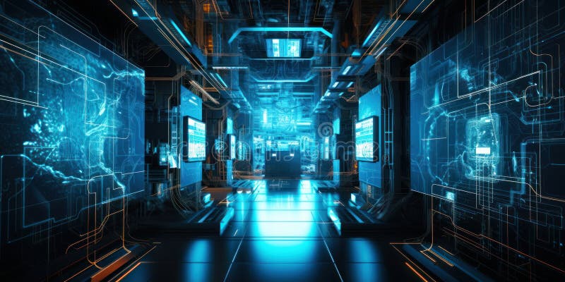 Artificial Intelligence Center Stock Illustration - Illustration of ...