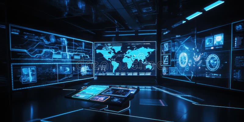 Artificial Intelligence Center Stock Illustration - Illustration of ...