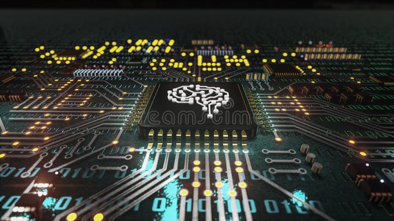 Artificial Intelligence, Central Computer Processors CPU Concept Stock Illustration ...
