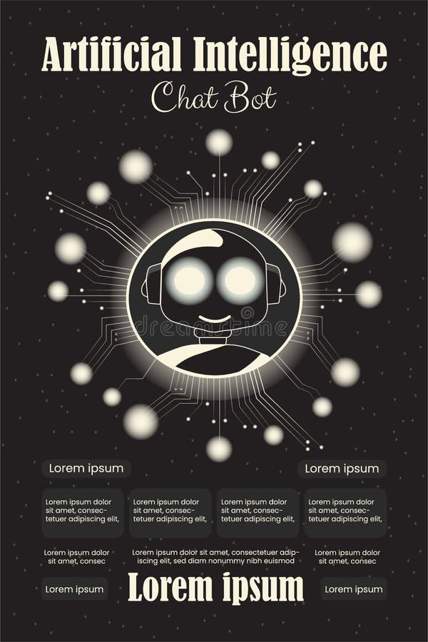 Artificial Intelligence Chat Bot Flyer Design Vector Illustratio Stock ...