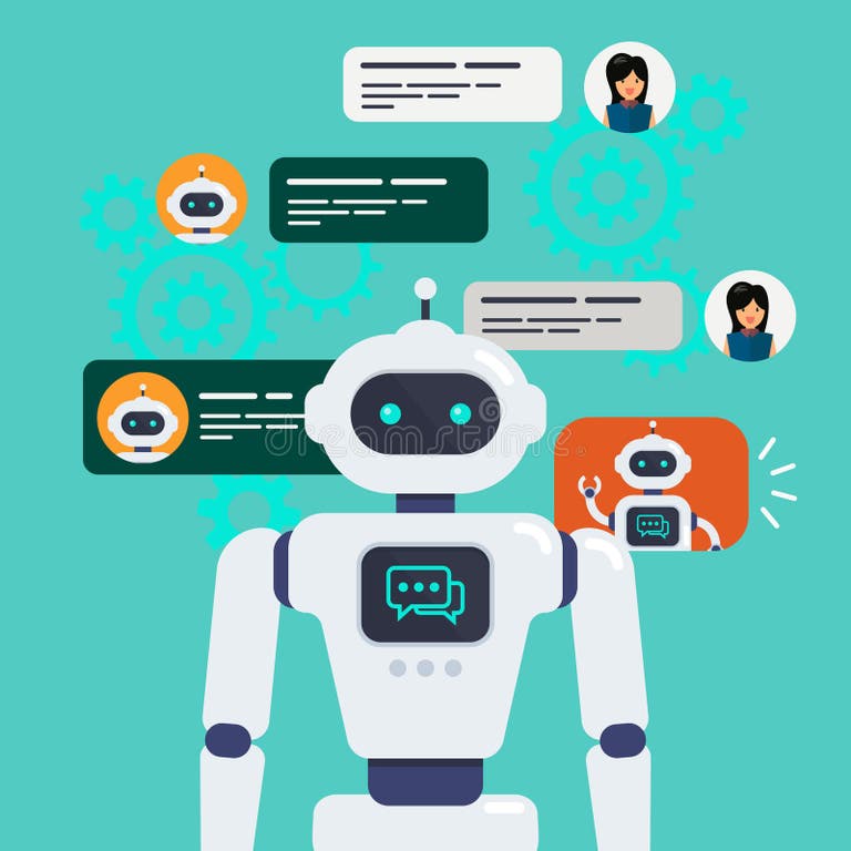 Artificial Intelligence Chat Bot Stock Vector - Illustration of ...