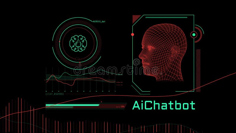 Artificial Intelligence Chatbot Infographics on Alpha Channel. Stock ...