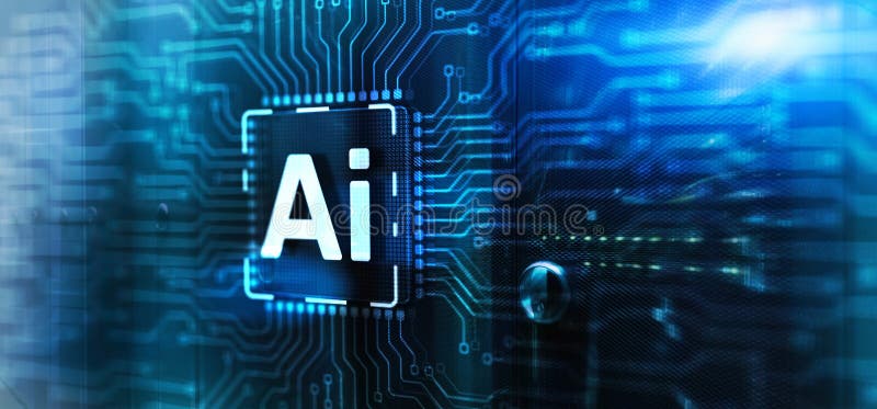 Artificial Intelligence Chip. Ai Chipset on 3D Circuit Board Stock ...