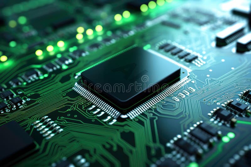 Artificial Intelligence Chip. AI Technology Concept. New Tech Research ...