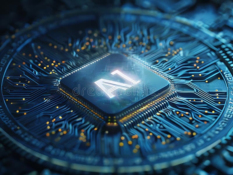 Artificial Intelligence Chip in Circuit Board Stock Illustration ...