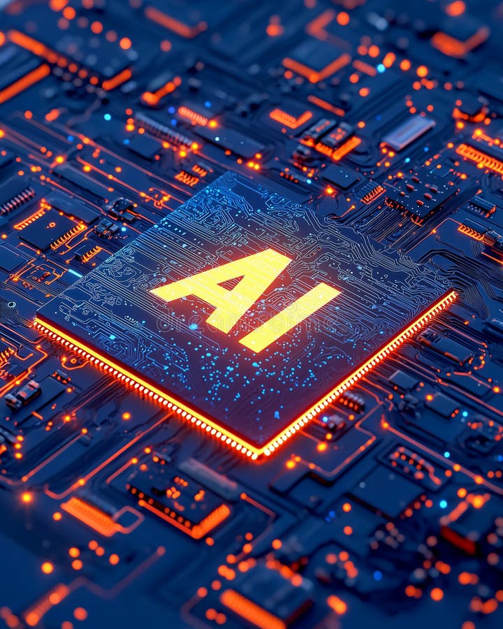 Futuristic Ai Brain Chip Motherboard High Tech Innovation Artificial Intelligence Stock Photos ...