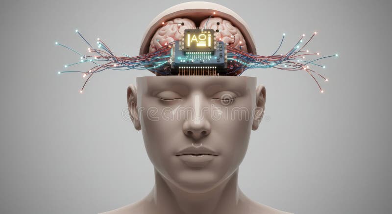 Chip brain. stock illustration. Illustration of undefined - 375183284