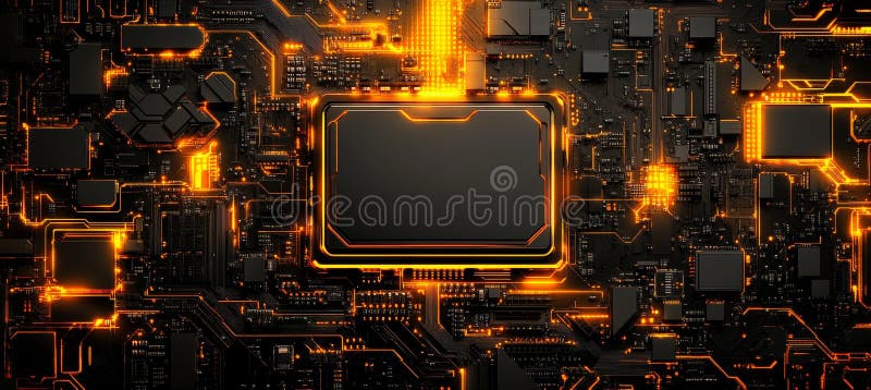 Artificial Intelligence Chip with Neon Glow, Futuristic Motherboard ...