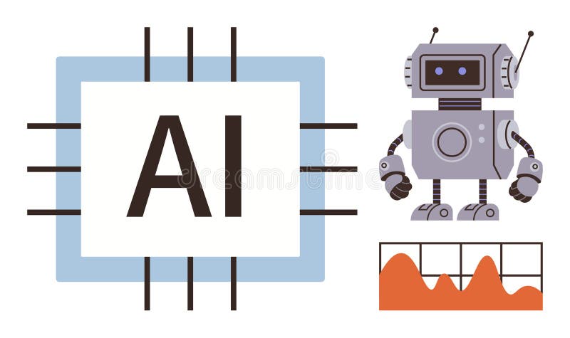 Artificial Intelligence Chip, Robot, and Data Visualization ...