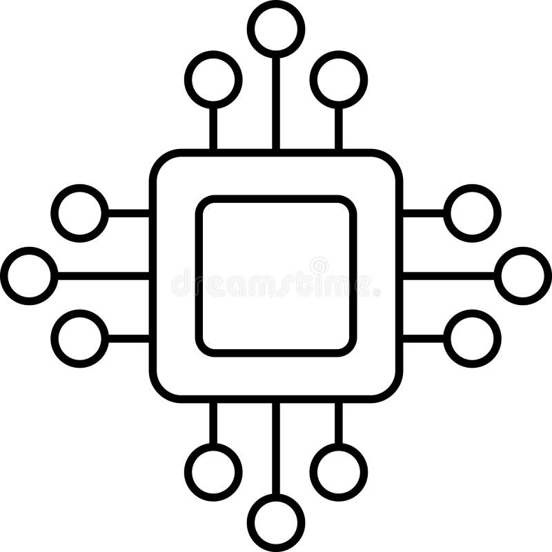 AI Platform Artificial Intelligence Ai Chip Vector Sign Outline Icon Internet Technology ...