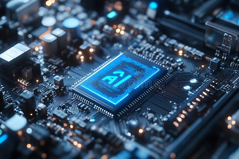 Artificial Intelligence Chipset Circuit Board Stock Illustration ...