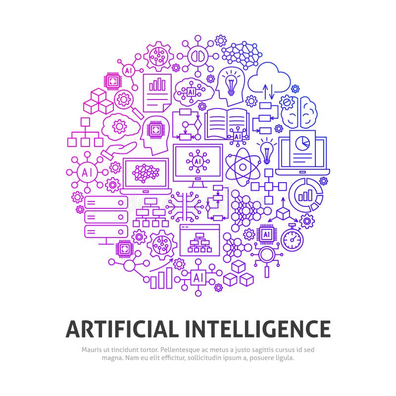 Artificial Intelligence Circle Concept Stock Vector - Illustration of ...