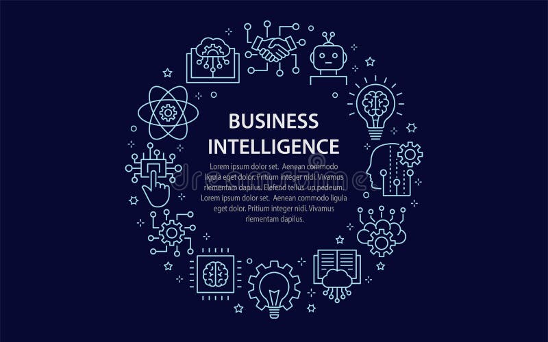 Artificial Intelligence Circle Template Icons. Vector Illustrations ...