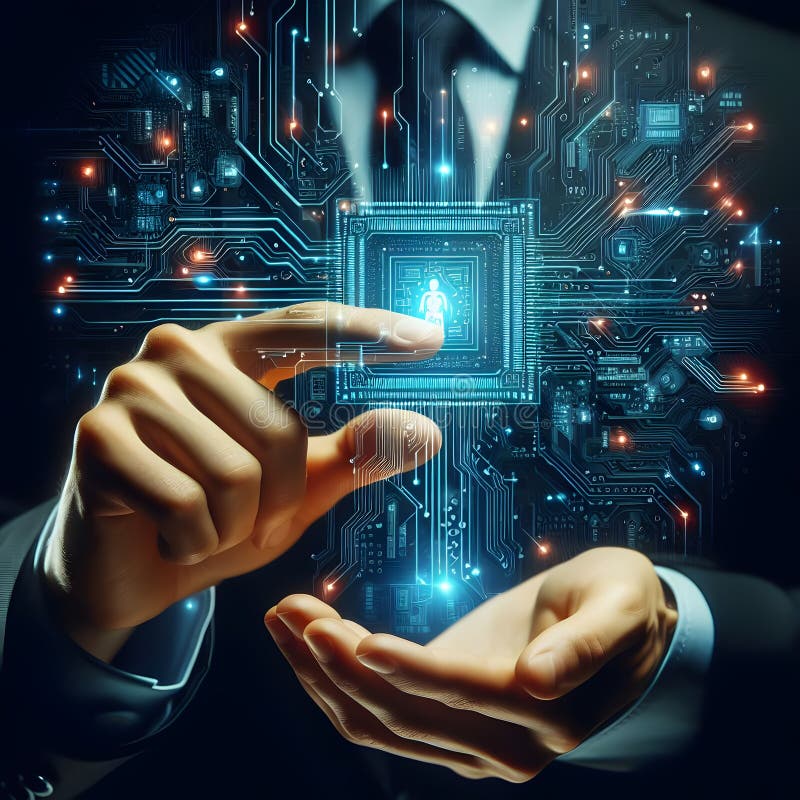 Artificial Intelligence Circuit Board in Shape Electronic PCB Circuit ...
