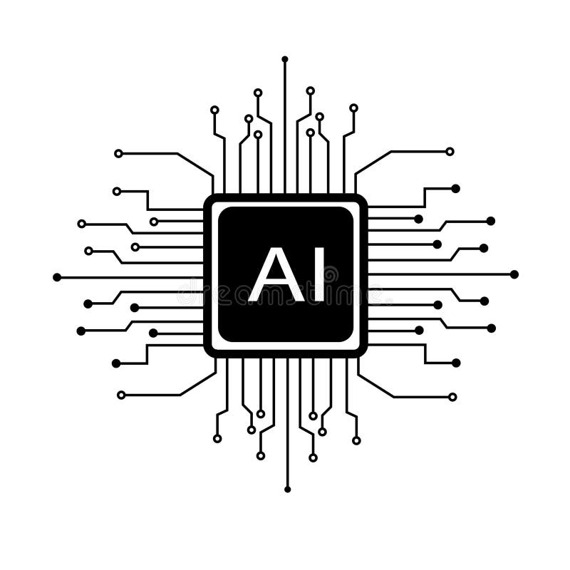 Artificial Intelligence Circuit Icon. Machine Learning Design. Smart ...