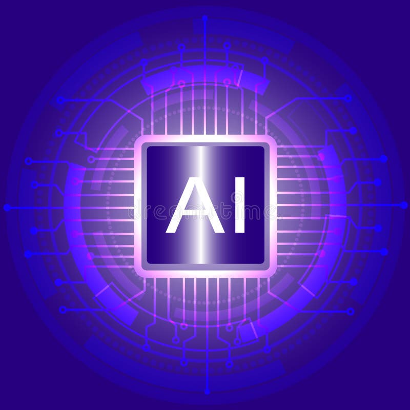 Artificial Intelligence Circuit Icon. Machine Learning Design. Smart ...