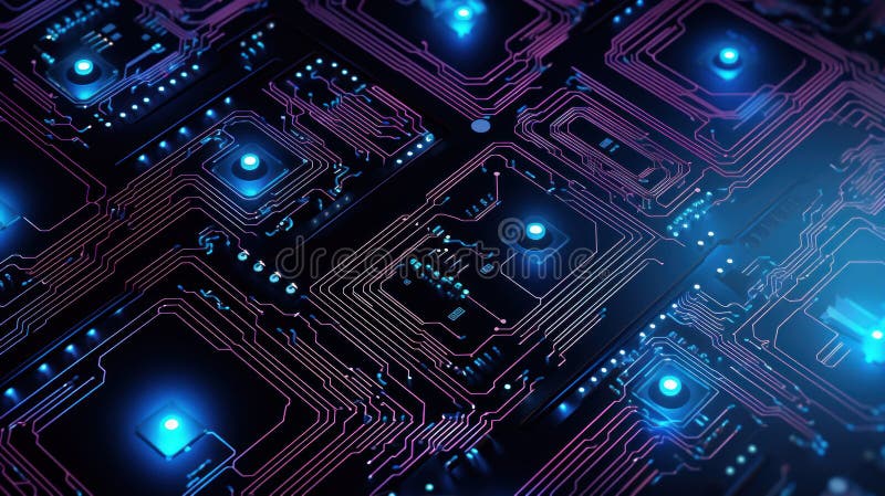 Artificial Intelligence Circuitry Pattern Background. Futuristic AI ...